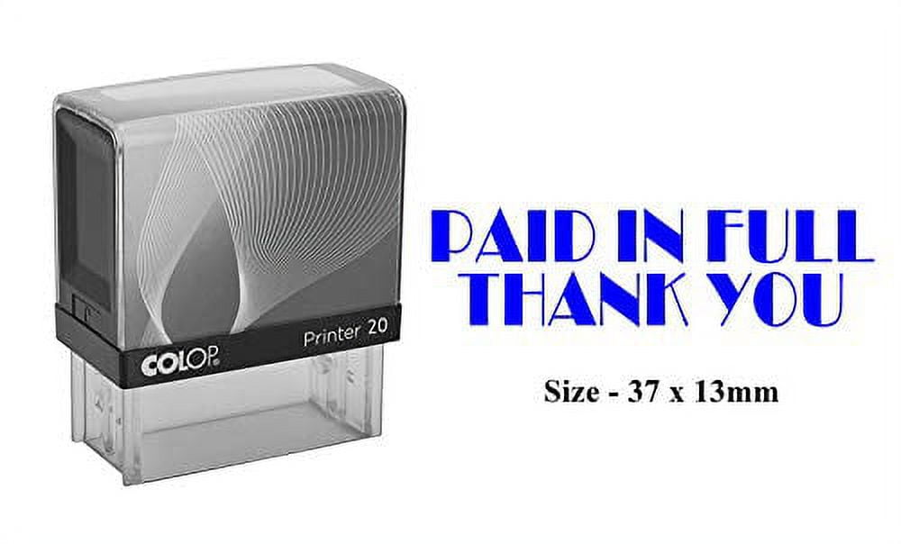 PrintValue Self Inking COLOP 20 Stamp Paid in Full Thank You Stamp Mini ...