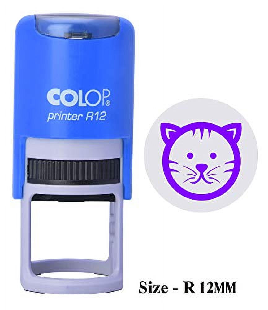 PrintValue Symbol of cat Round Rubber Stamp Self Inking COLOP Mini ...