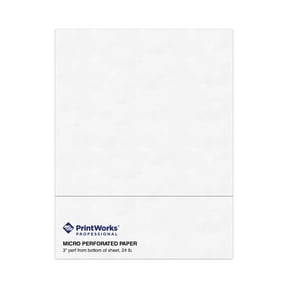 PrintWorks Professional Half Sheet Perforated Paper 8.5” x 11 ...