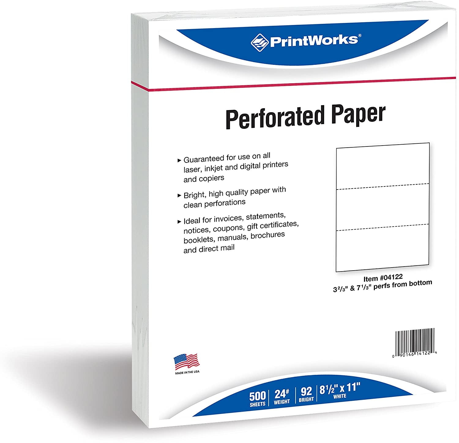 PrintWorks Professional Perforated Paper for Statements, Invoices, Gift ...