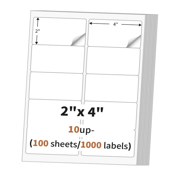 Printable 2x4 inch labels, 1000 self adhesive stickers, compatible with ...
