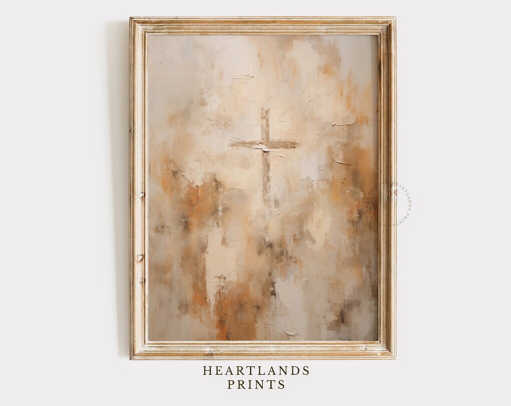 Printable Abstract Modern Christian Art Cross Artwork Print Of A ...