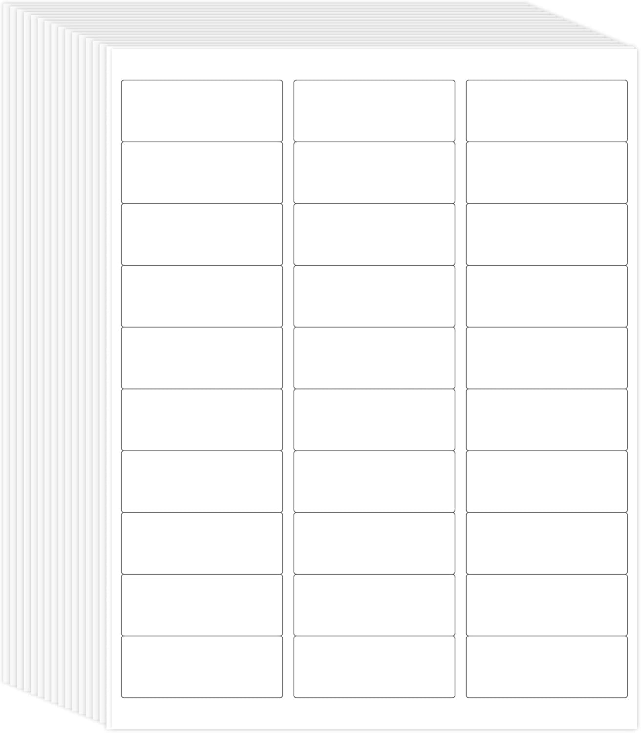 Printable Address Labels, 1" x 2-5/8", 3,000 Stickers, 30 per Sheet ...