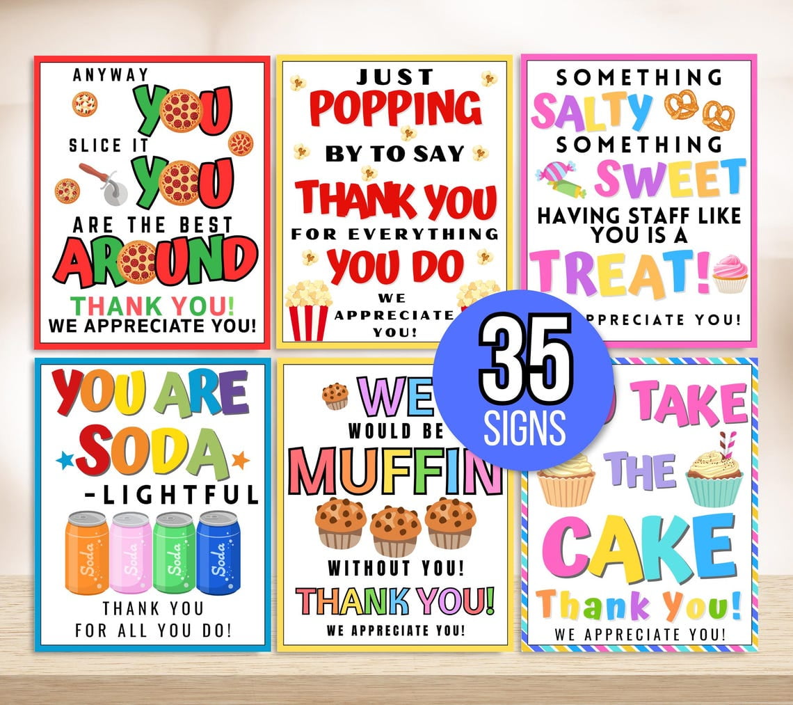 Printable Appreciation Signs Bundle, Staff and Volunteer Appreciation ...