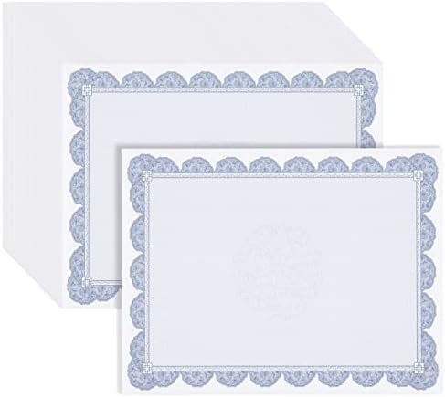 Printable Certificate Paper - Letter Size (8.5" x 11"), Navy Blue ...
