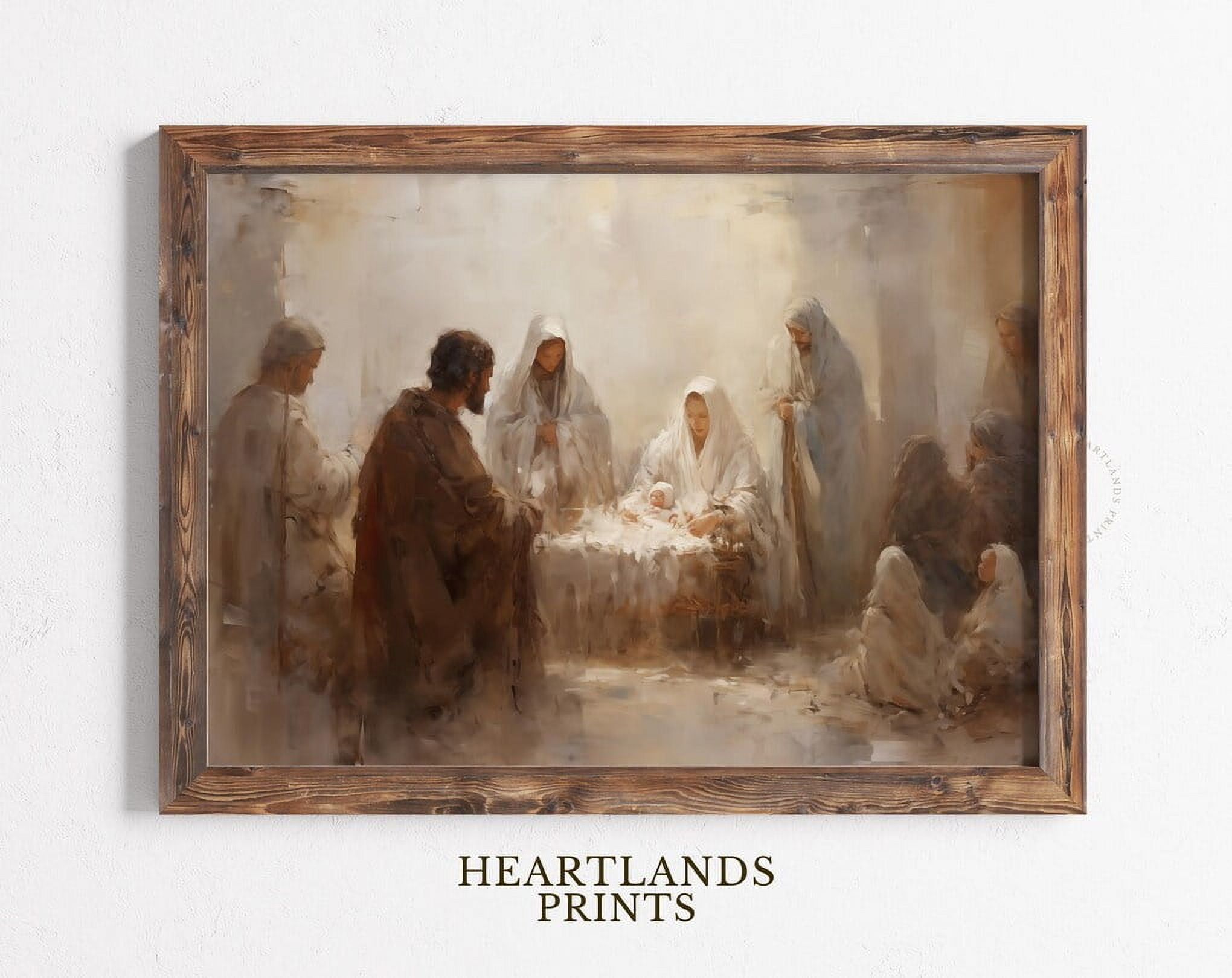 Printable Christian Artwork Christmas Nativity Jesus Wall Art, Serene ...