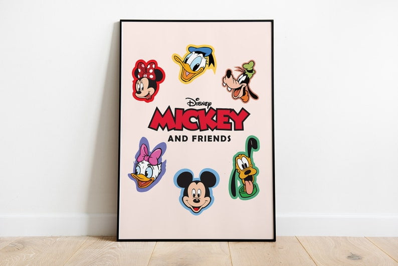 Printable Classic Mickey And Friends Nursery Wall Art , Mickey And ...
