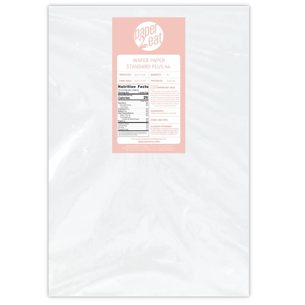 Printable Edible Wafer Paper DEF29 Sheets from paper2eat (Standard Plus ...