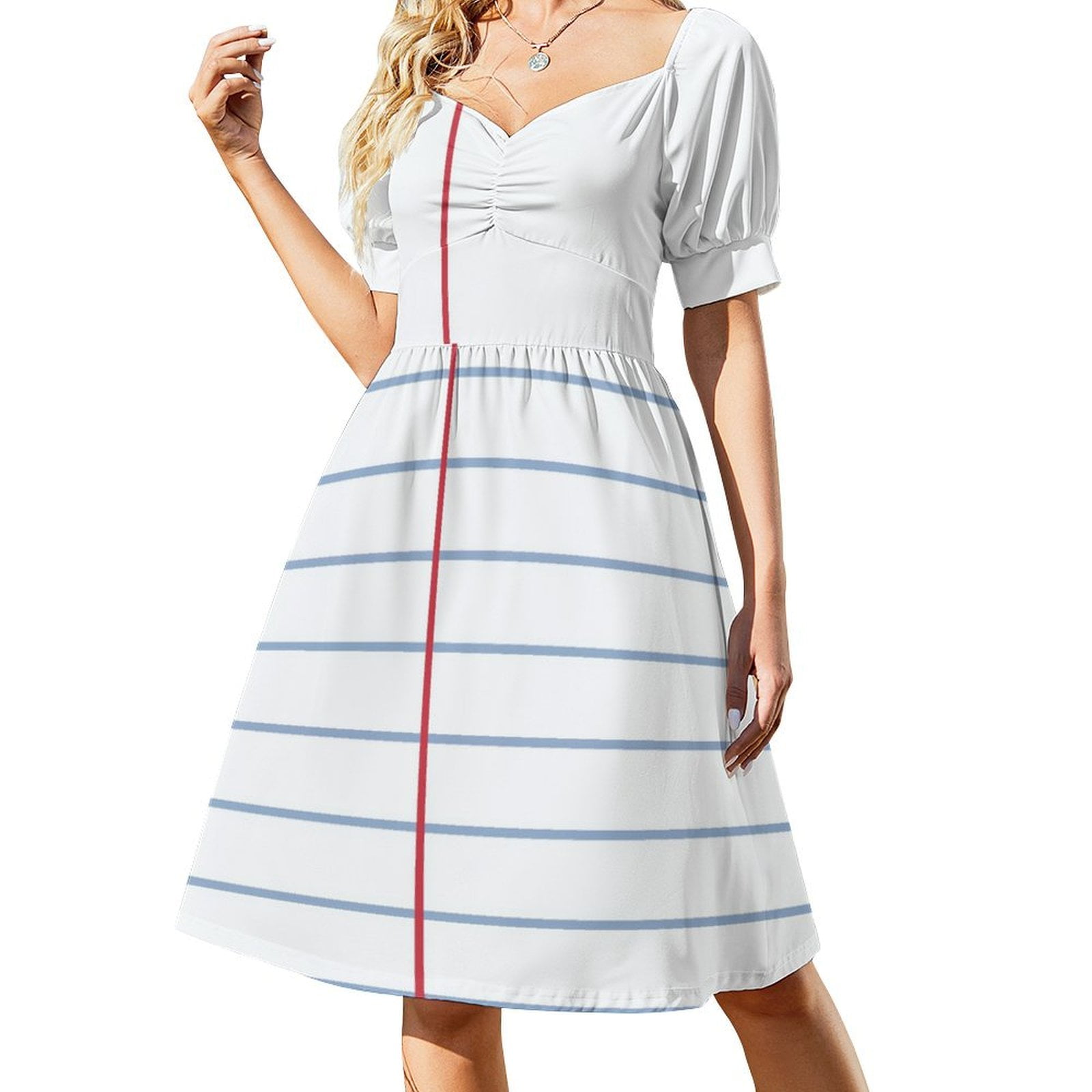 Printable Graph Paper Short Sleeve Dress Clothes Women's Summer Dress ...