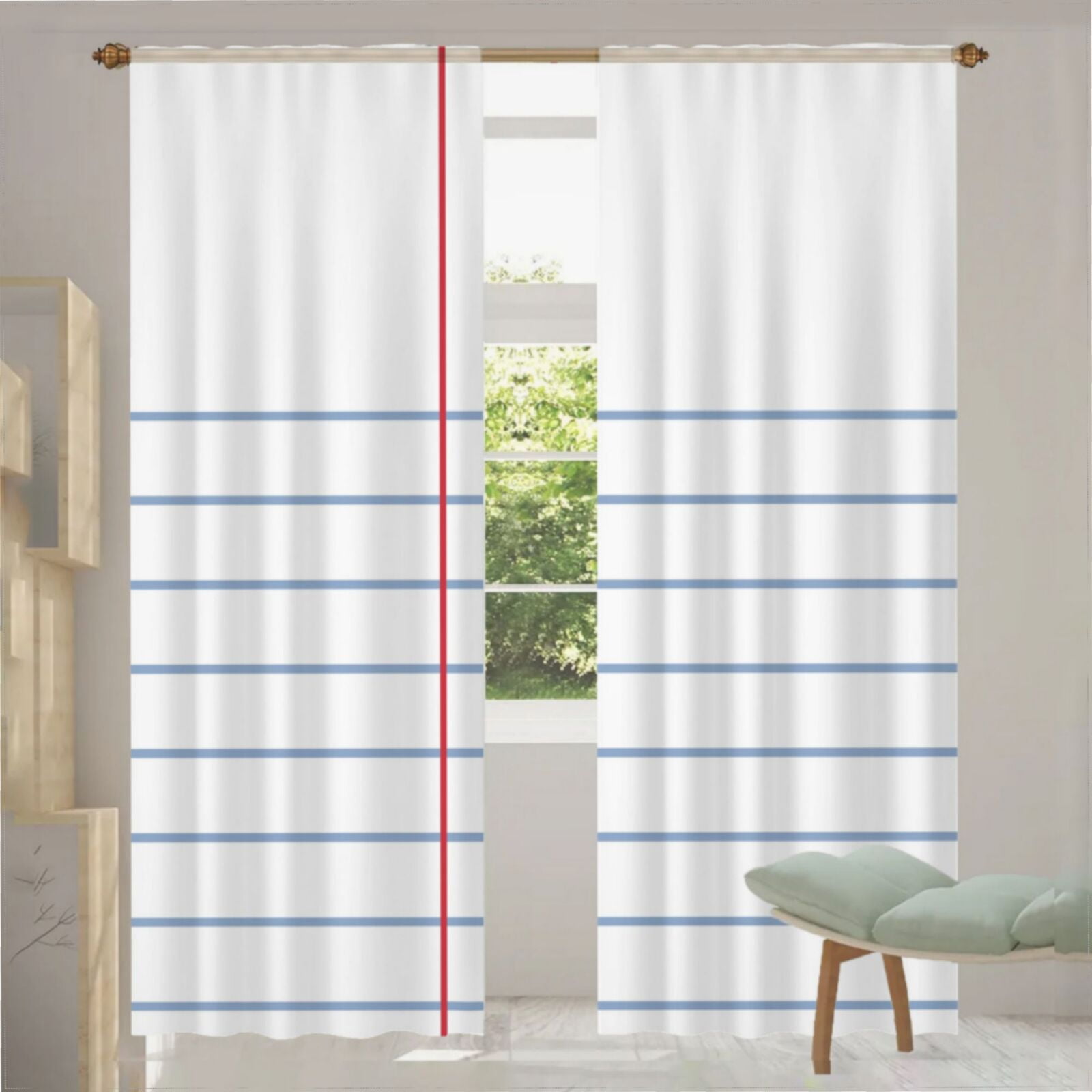 Printable Graph Paper Window Tulle Curtains for Living Room Kitchen ...