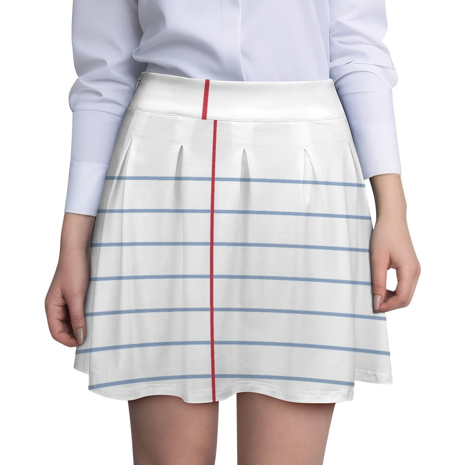 Printable Graph Paper Women's Casual Mini Skirt Invisible Zipper Summer ...