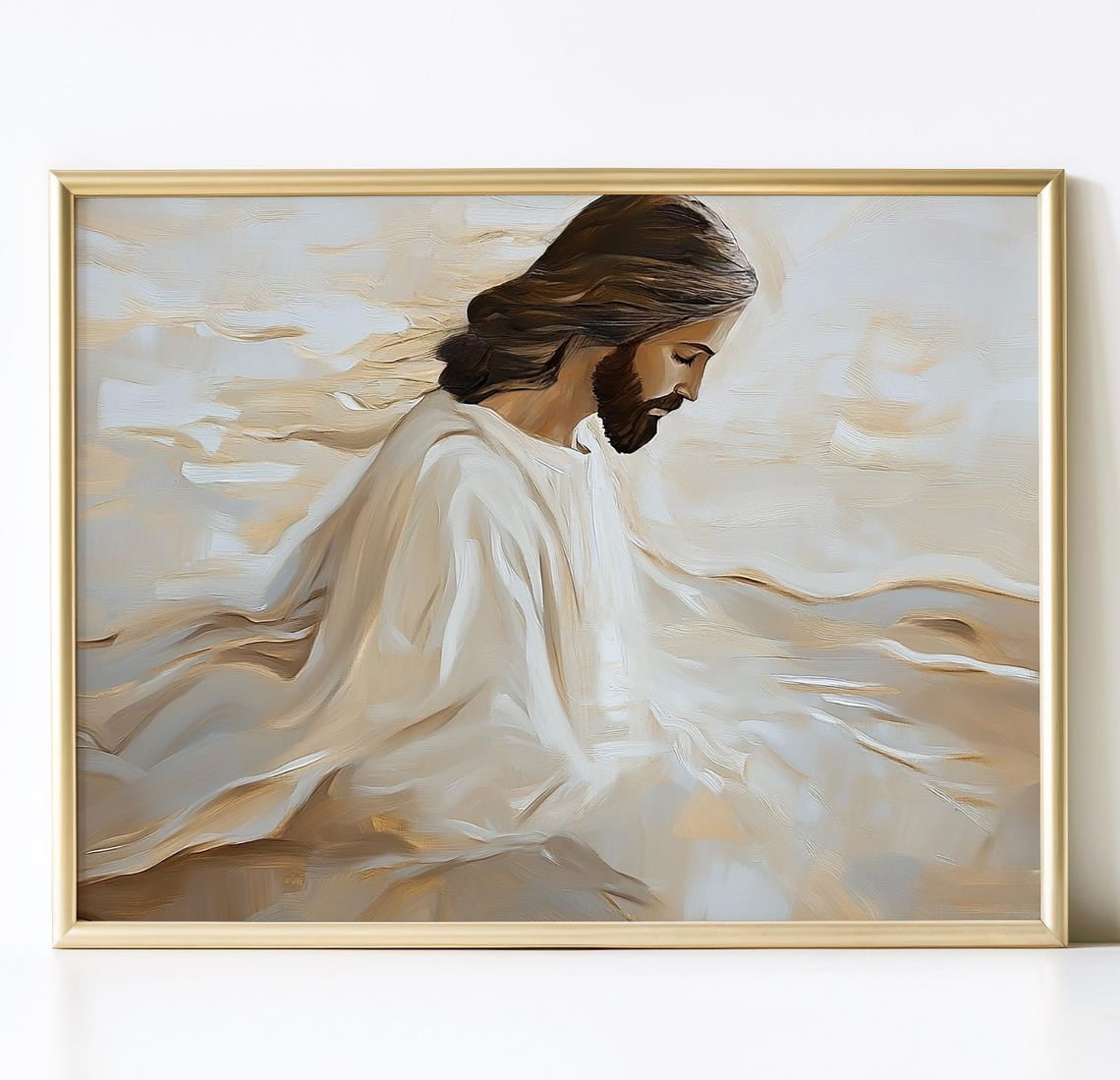 Printable Jesus Wall Art, Neutral Minimalist Christian Instant Download ...
