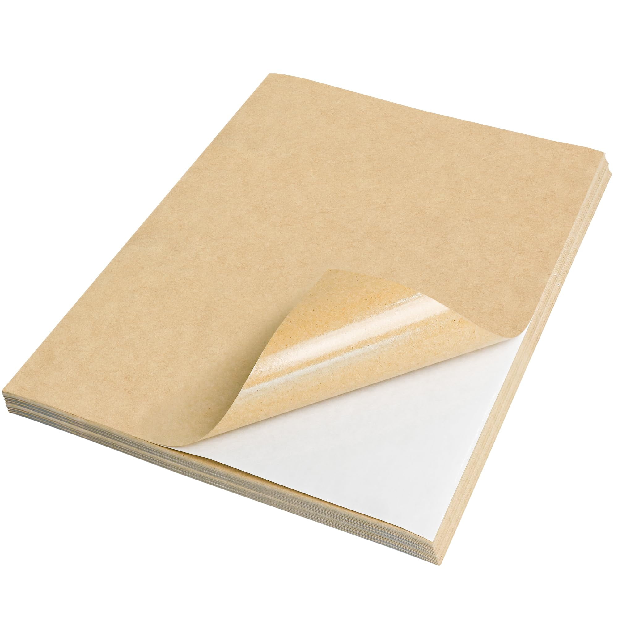 Printable Kraft Sticker Paper 100 Sheets, Full Sheet Self Adhesive ...