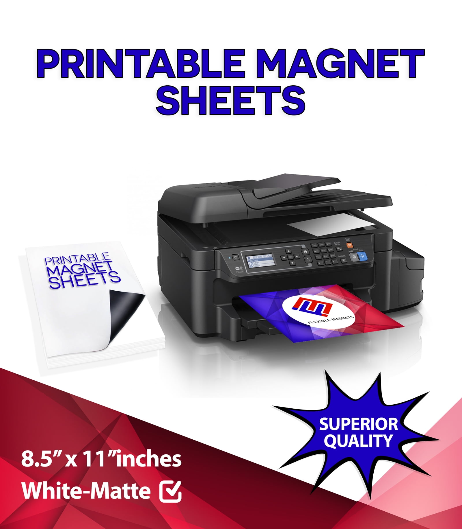 Printable Magnet Sheets, 8.5 X 11 Inches, White, Design & Print ...