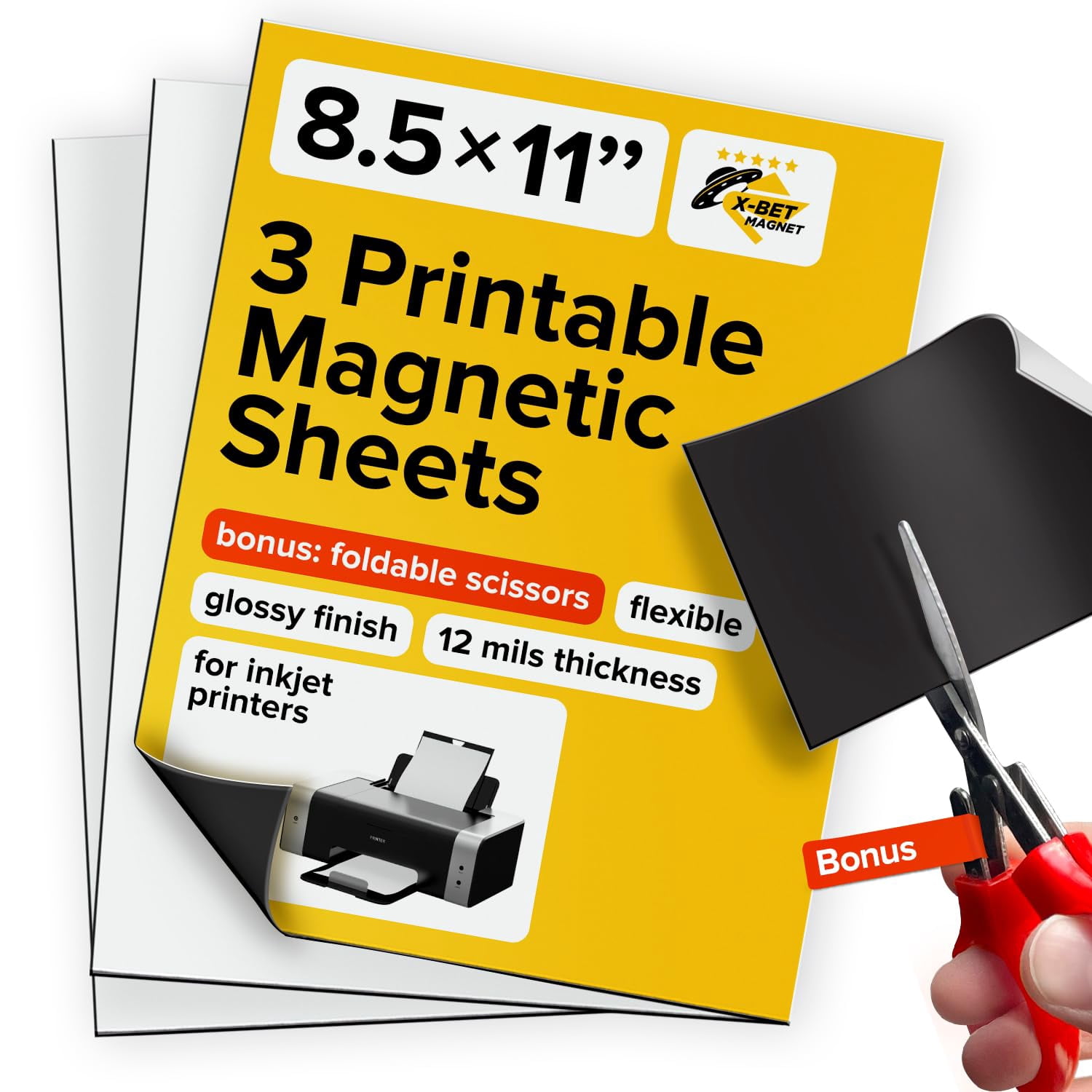 Printable Magnetic Sheets - Each 8.5â€ x 11â€ - Flexible Magnet Sheets ...