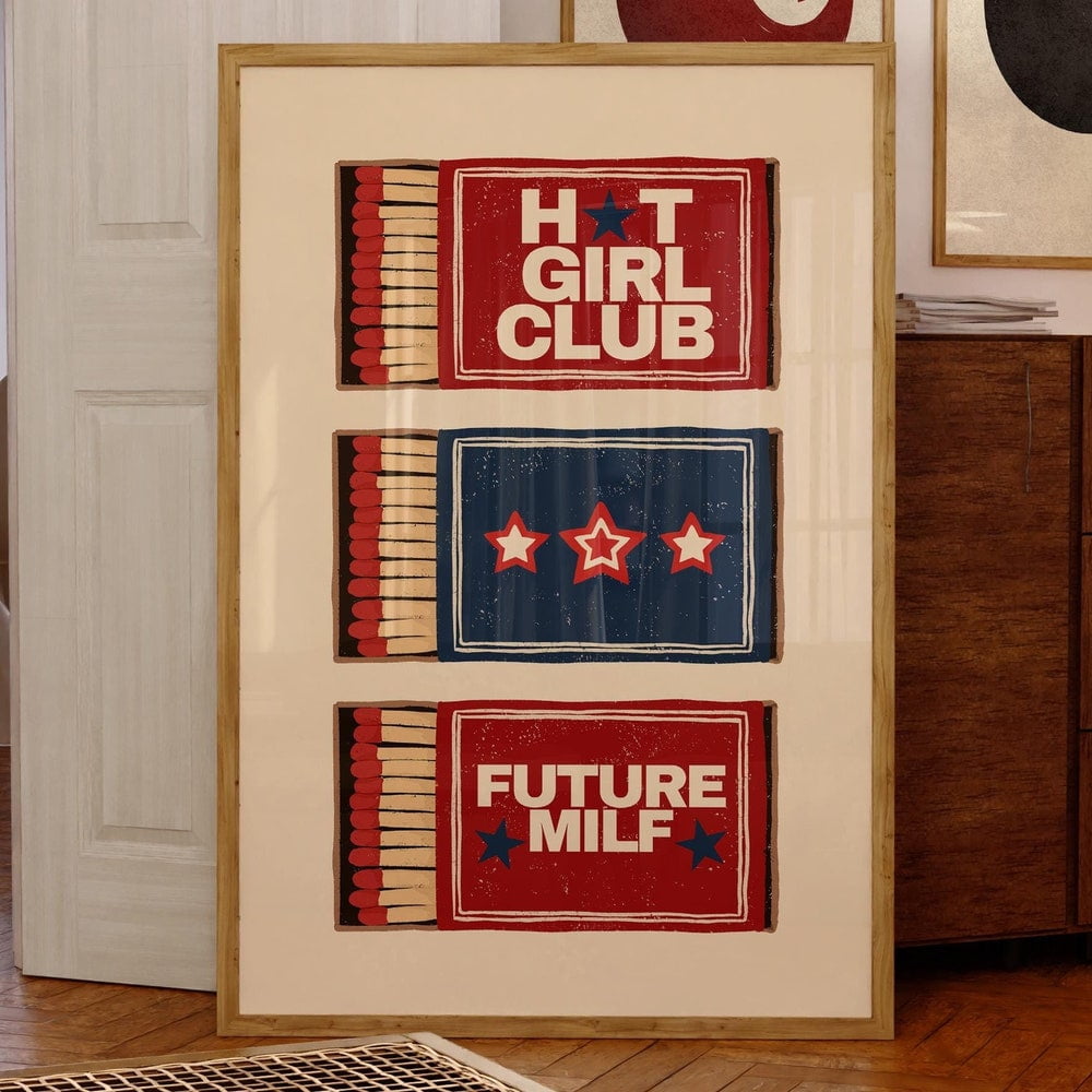 Printable Matchbox Wall Art, Retro Room Decor, Trendy Gallery Print ...