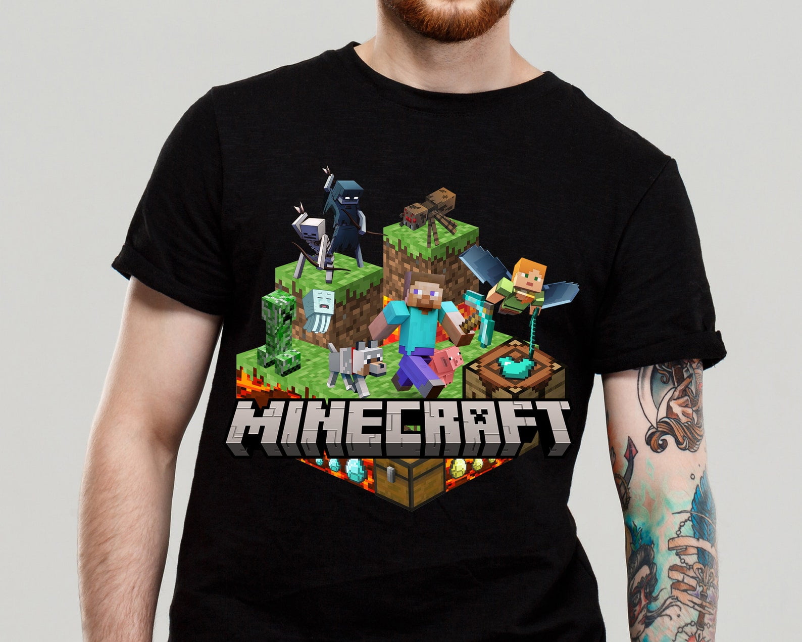 Printable Minecraft Shirt with Fun Minecraft Clipart – Custom Minecraft ...