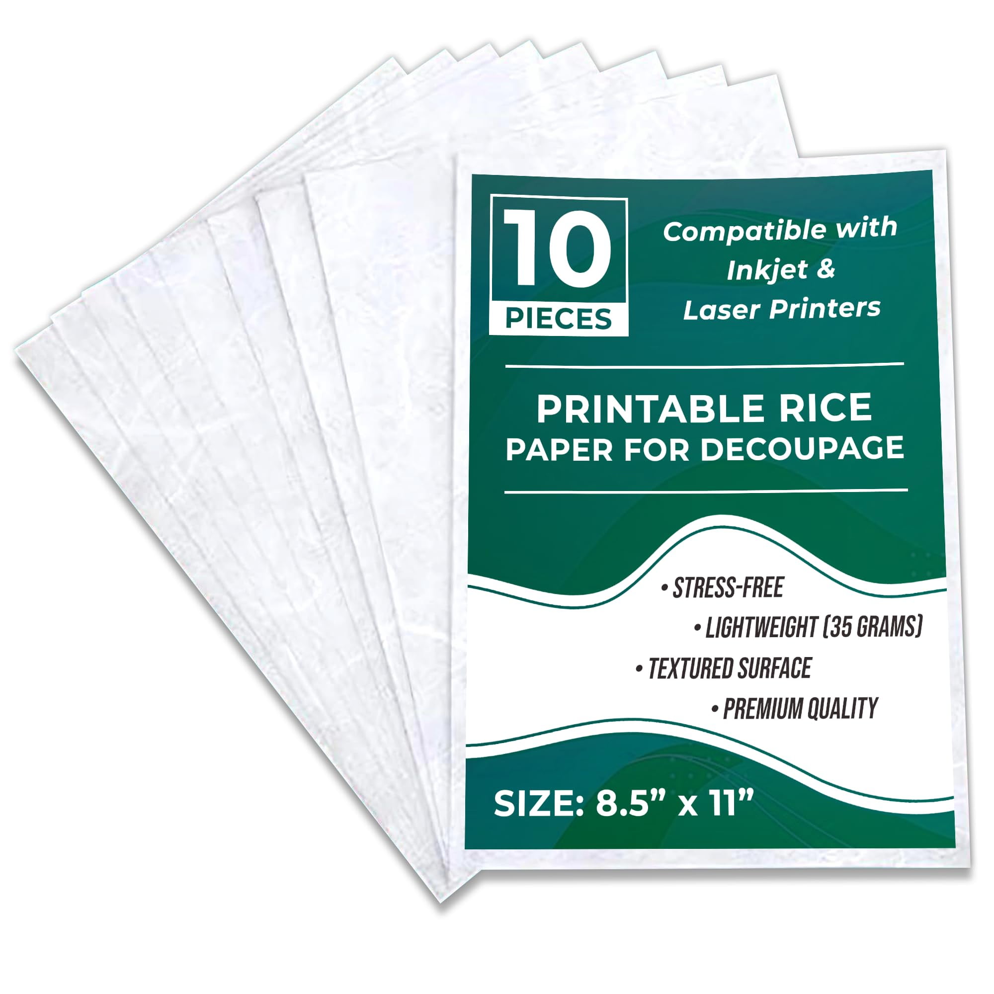 Printable Rice Paper Sheets VTF5 I Decoupage Paper for Inkjet and Laser ...