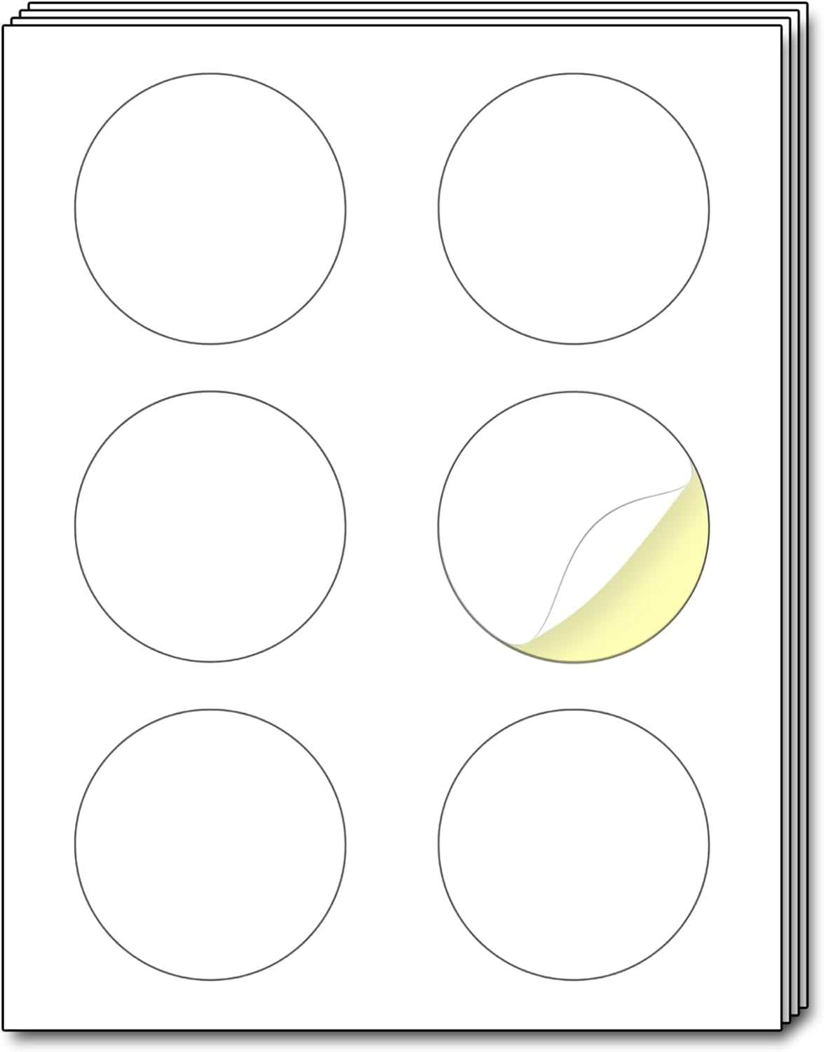 Printable Round Sticker Labels Sheets 3 in White for Laser Inkjet ...