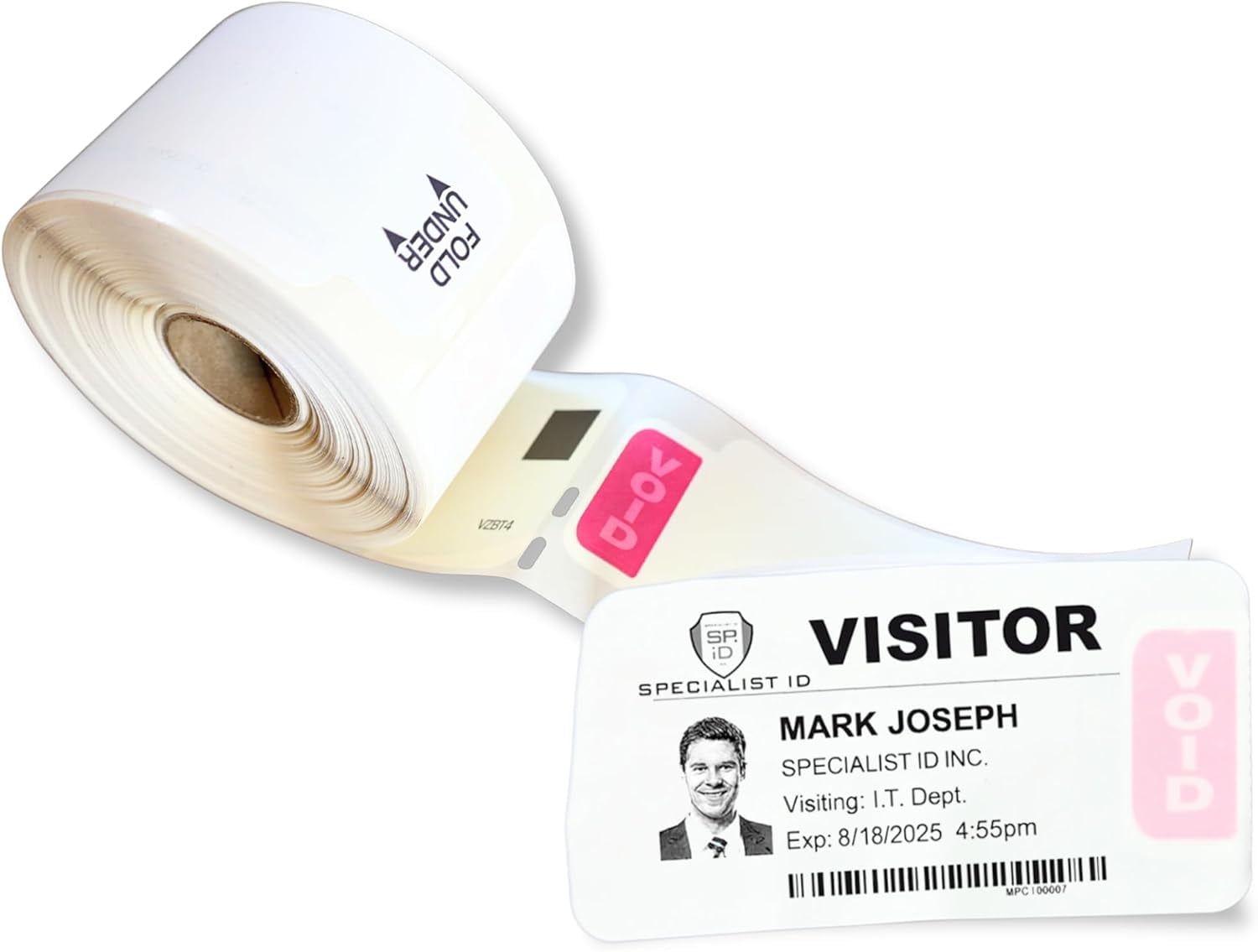 Printable Self Expiring Visitor Badge Sticker Rolls for Direct Thermal ...