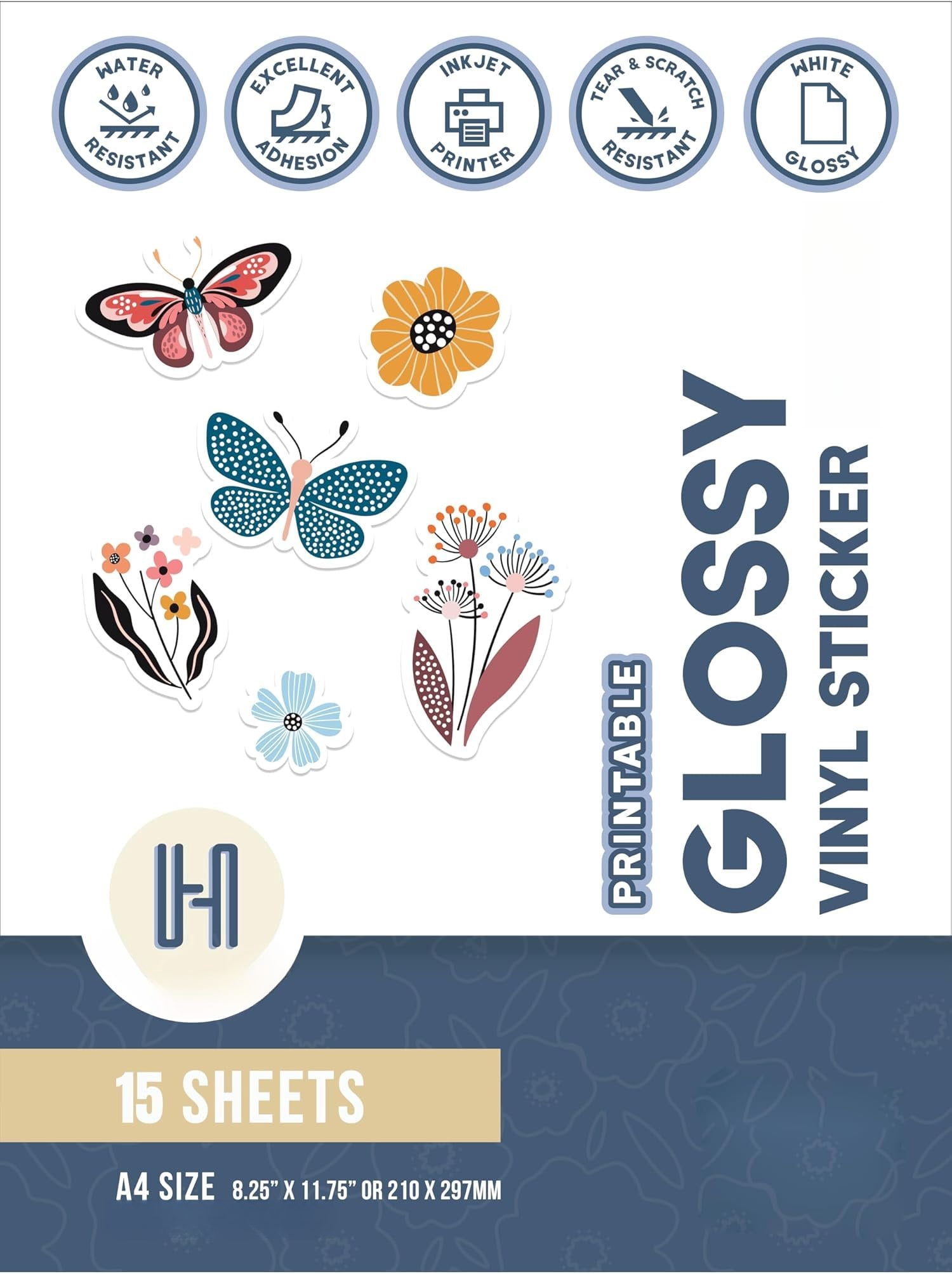 Printable Sticker for Inkjet Printer - Glossy White Self- Sheets for ...