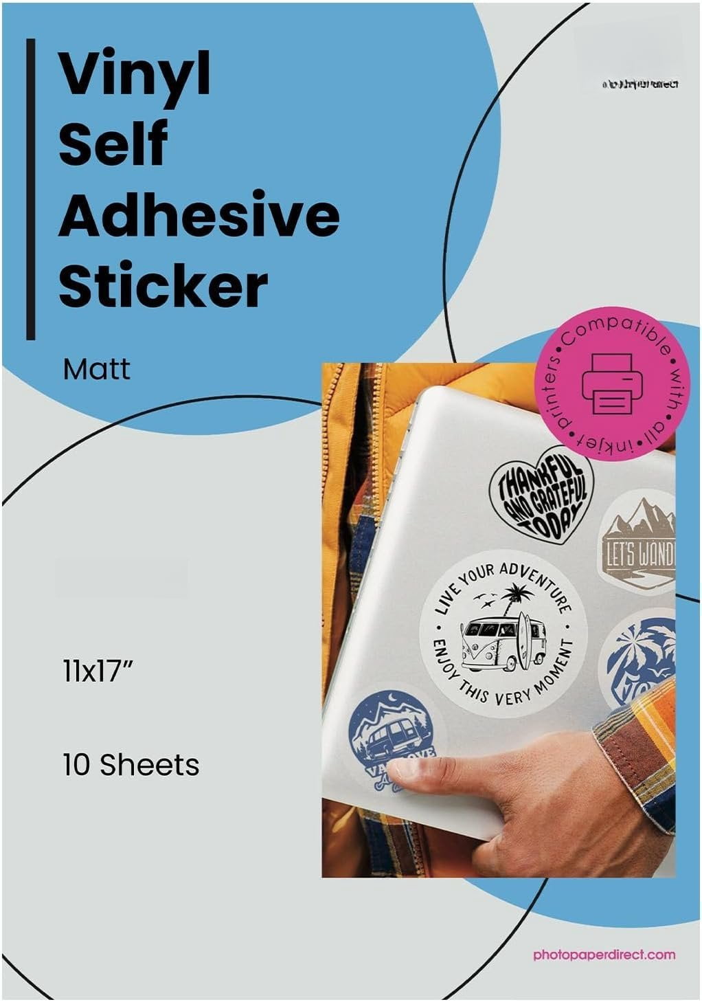 Printable Sticker Paper for Inkjet Printer - 10 Sheets Matt Sticker ...