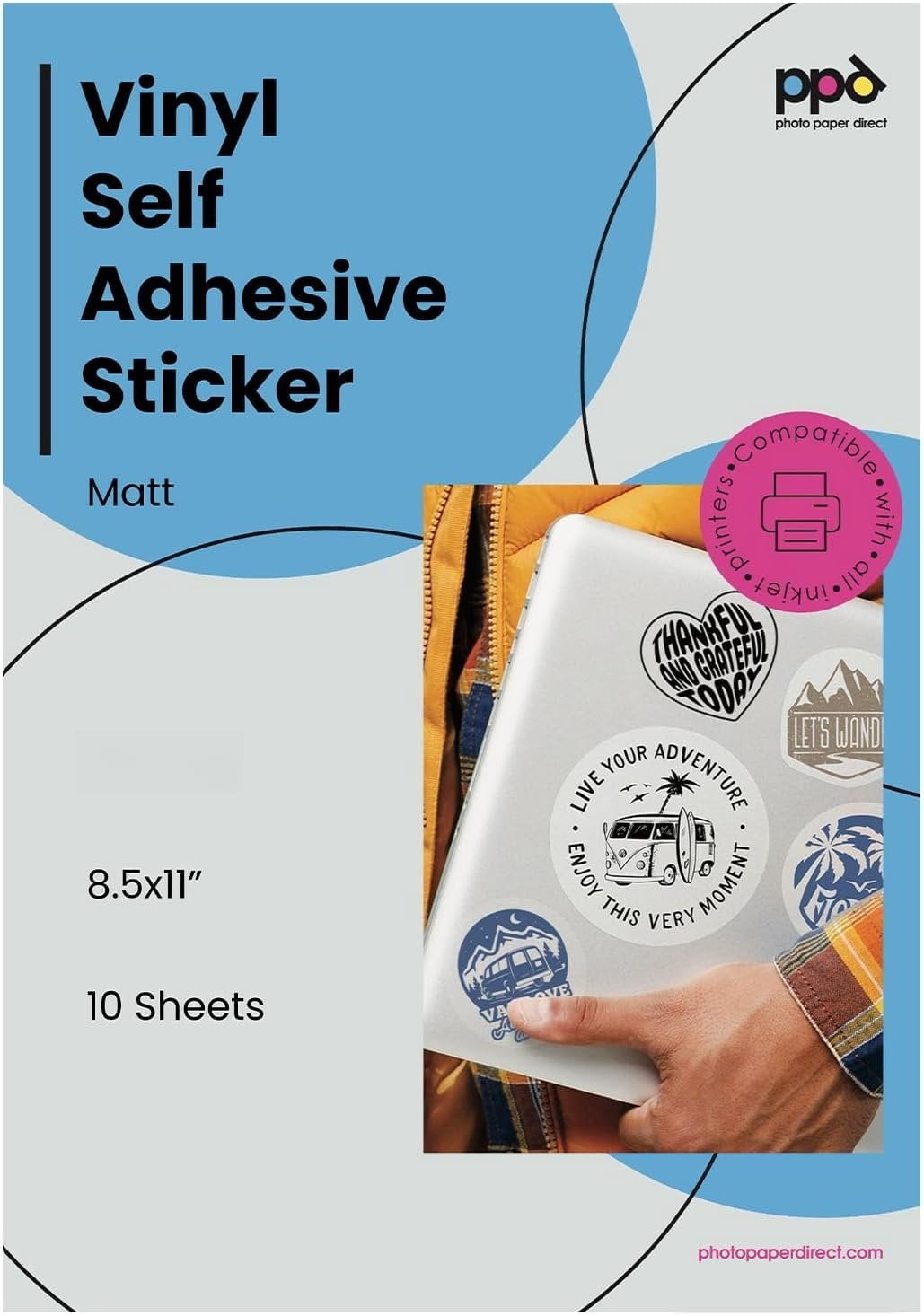 Printable Sticker Paper for Inkjet Printer - 10 Sheets Matt Sticker ...