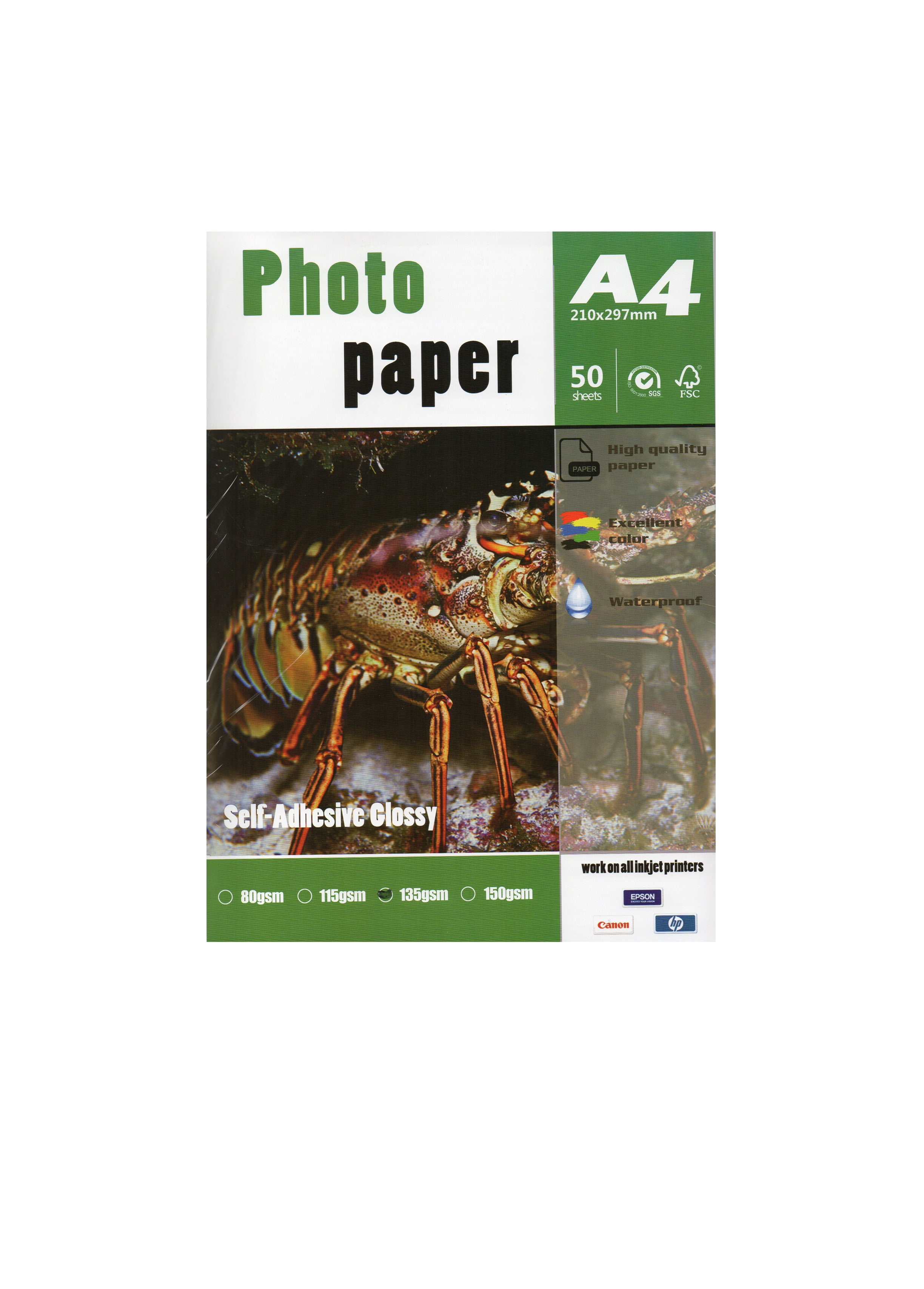 Printable Sticker Photo Paper A4 Size 50 Sheets Count 135 gr 8,3" x 11 ...