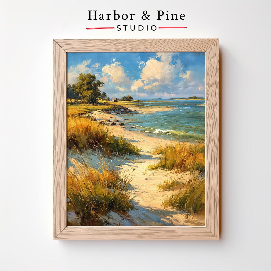 Printable Sunlit Coastal Beach Scene Wall Art - Serene Sandy Path ...