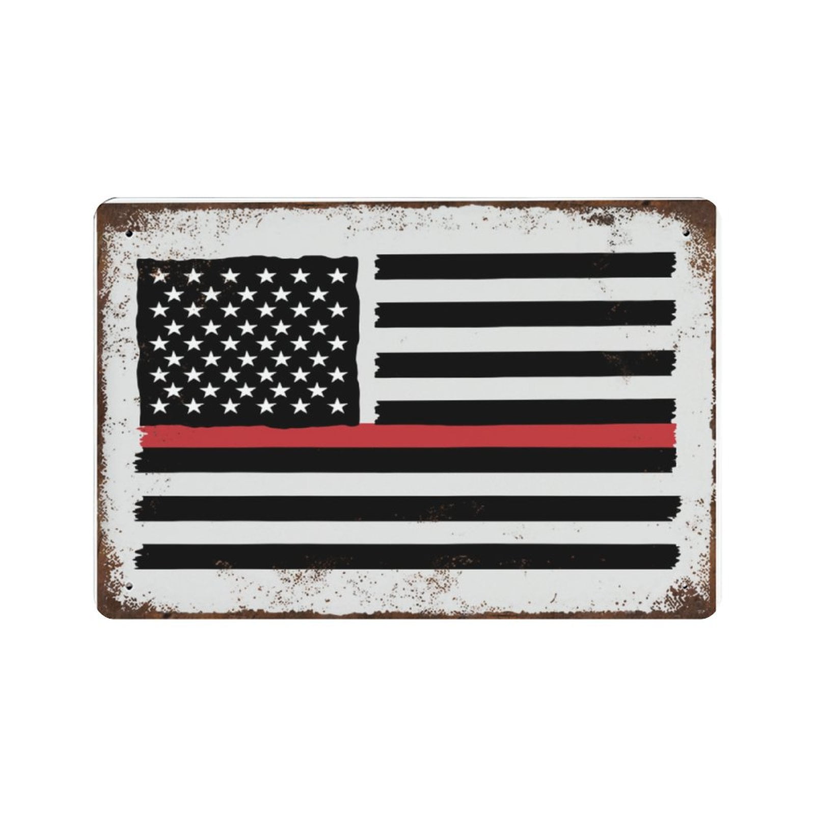Printable Thin Red American Flag tin sign, America Firefighter Flag Art ...
