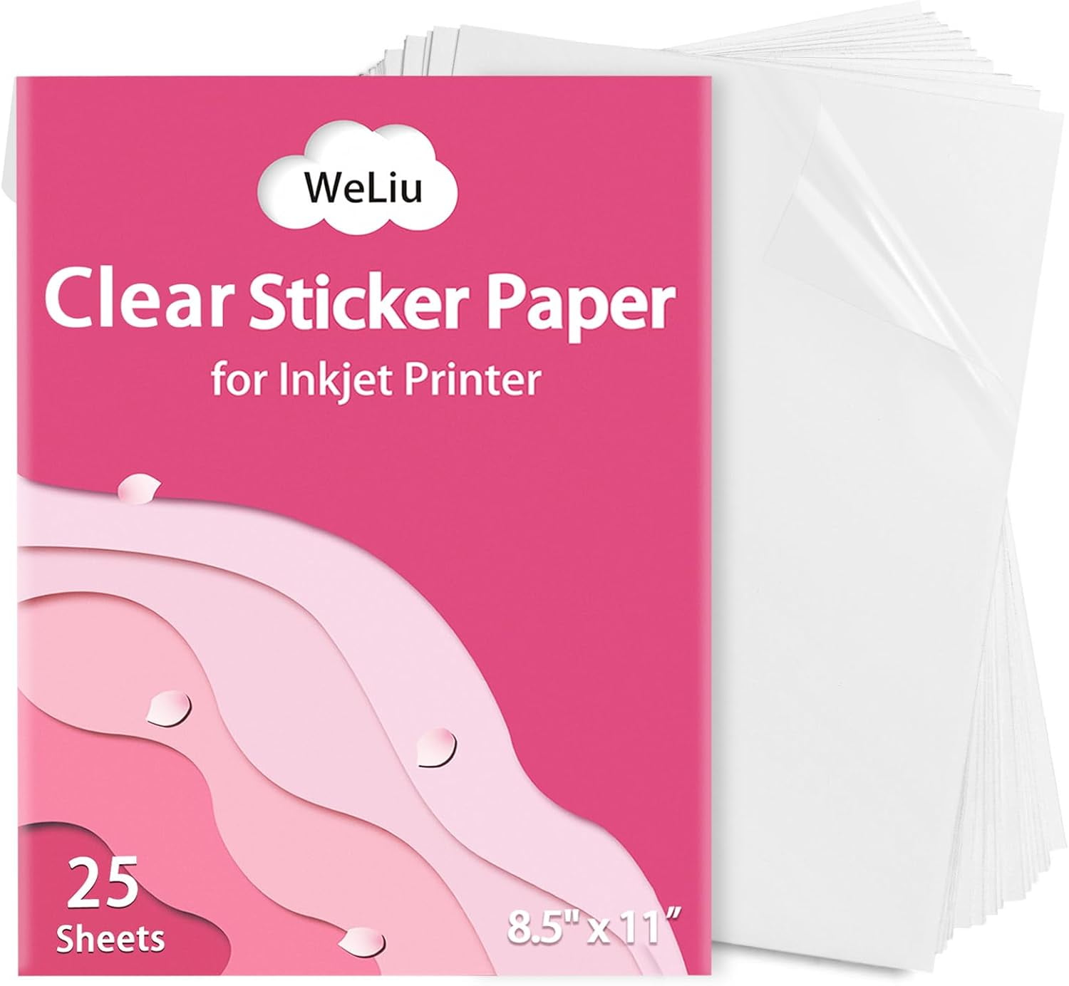 Printable Transparent Sticker Paper, Premium Clear Sticker Paper 8.5" x ...