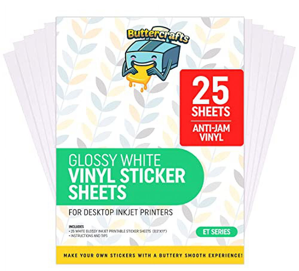 Printable Vinyl - Sticker Paper for Inkjet Printer for Epson (25 Sheets ...