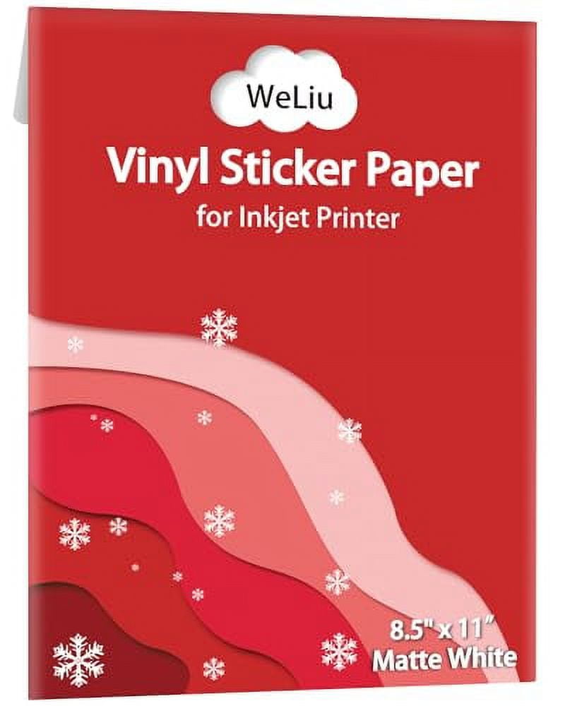 Printable Vinyl Sticker Paper .. For Inkjet Printer - .. Matte White