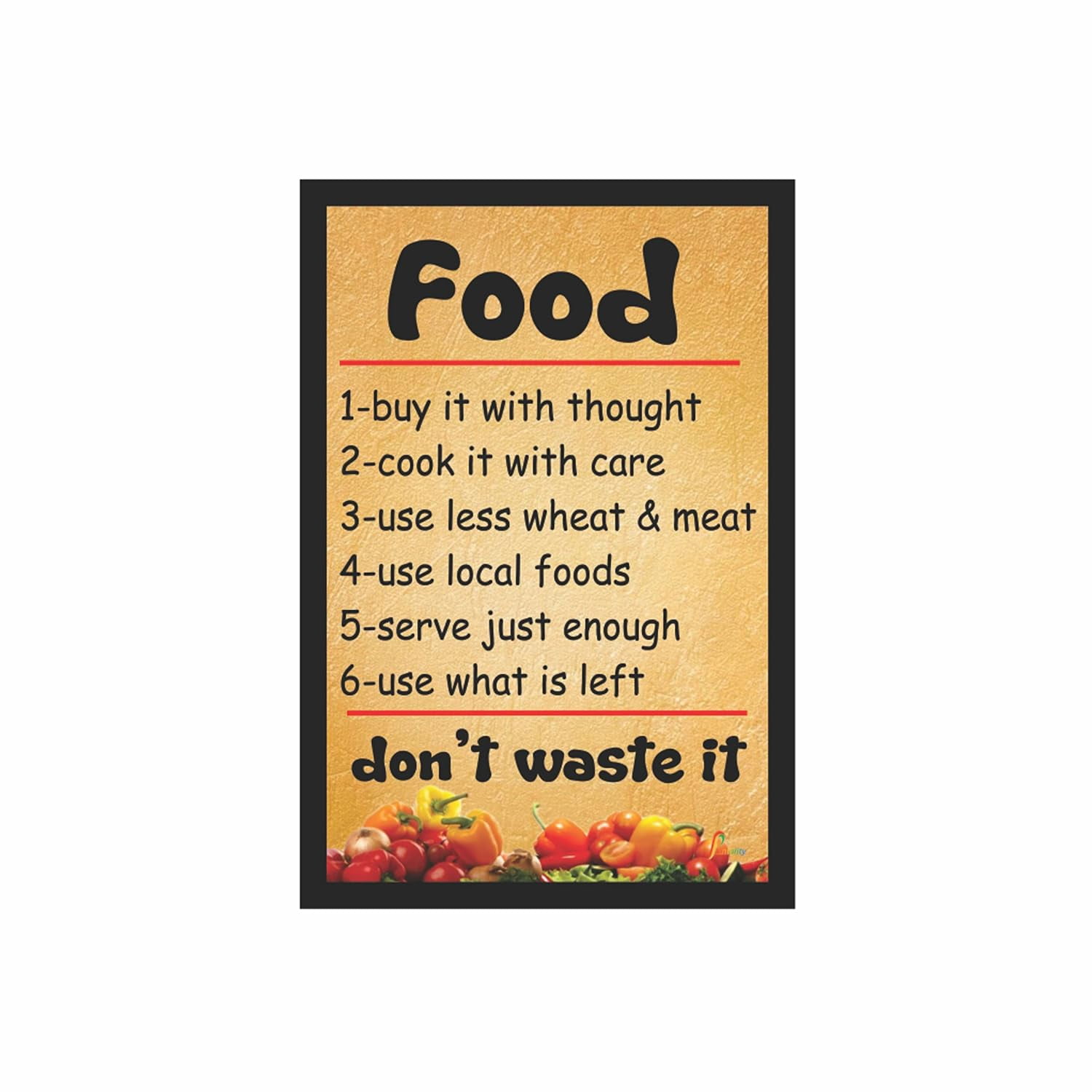 Printality Wall Photo Frame Food Dont Waste Restaurants Decoration ...