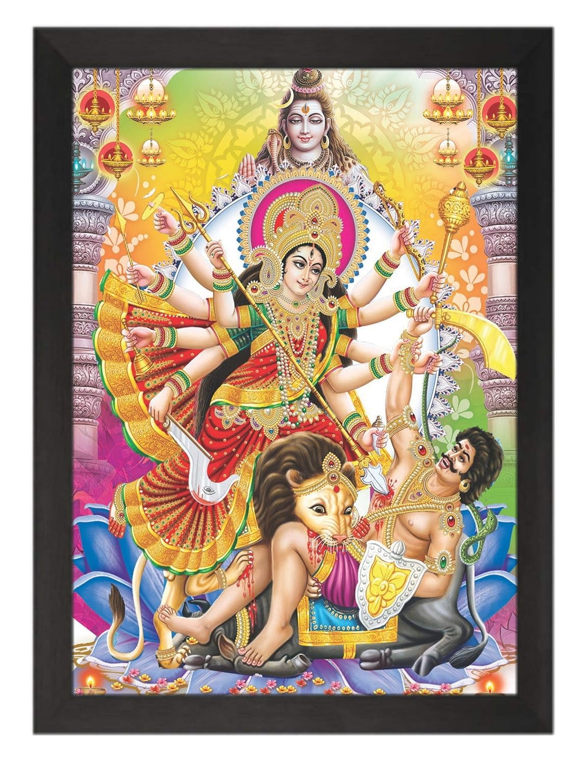 Printality Wall Photo Frame Shera Wali Mata Printed Wall Hanging Big ...