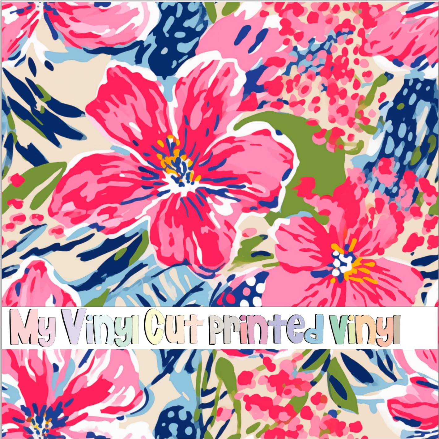 Printed Adhesive Vinyl Animal Print Floral L Pattern Permanent Adhesive ...