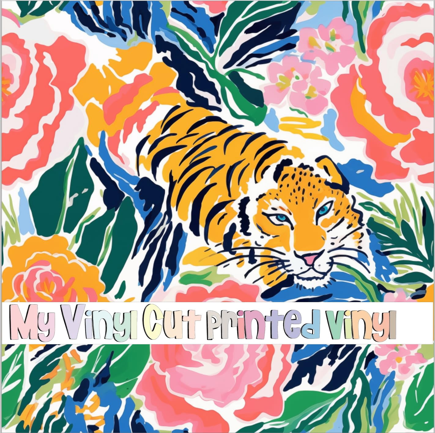Printed Adhesive Vinyl Animal Print Floral T Pattern Permanent Adhesive ...
