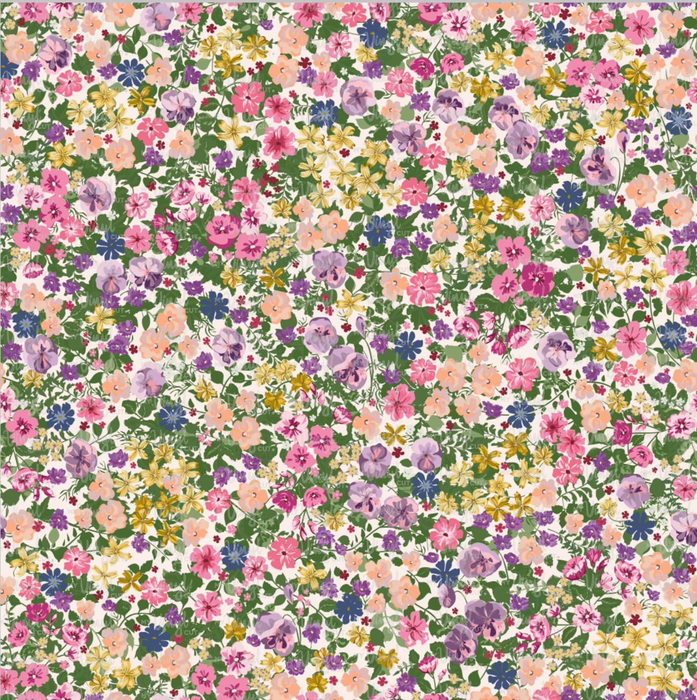 Printed Adhesive Vinyl Pansies Pattern Permanent Adhesive - Walmart.com