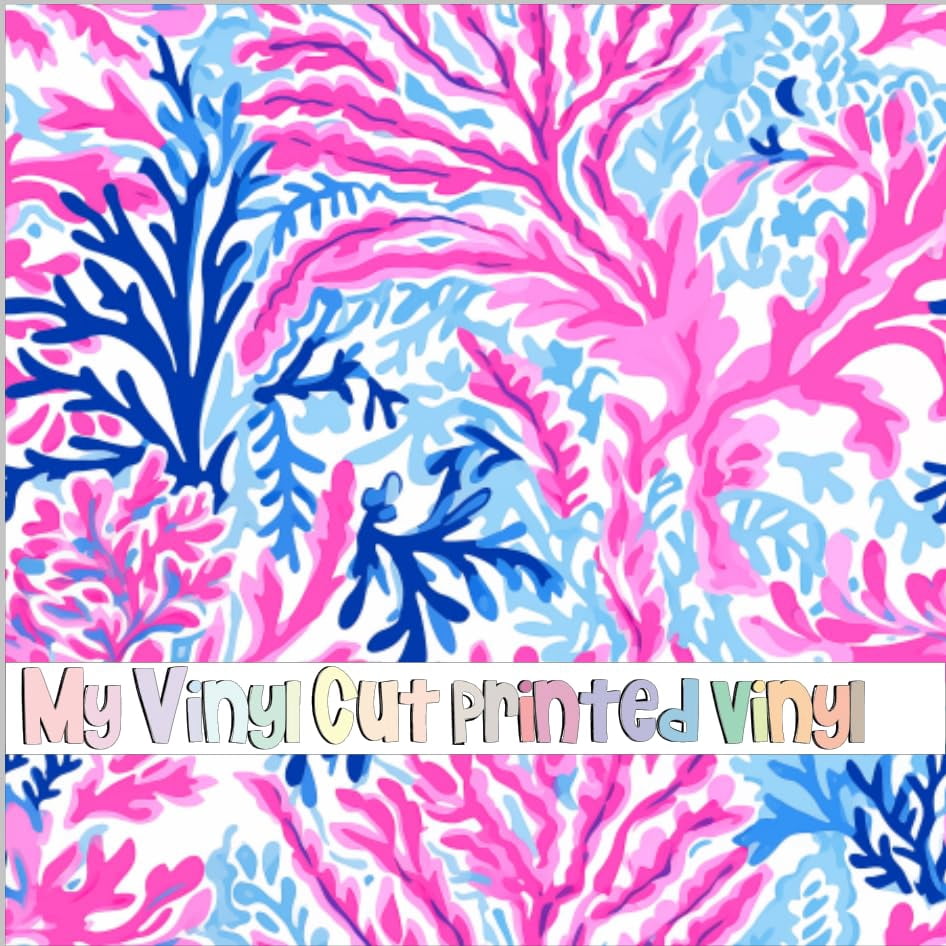 Printed Adhesive Vinyl Preppy Beach A Pattern Permanent Adhesive (XL ...