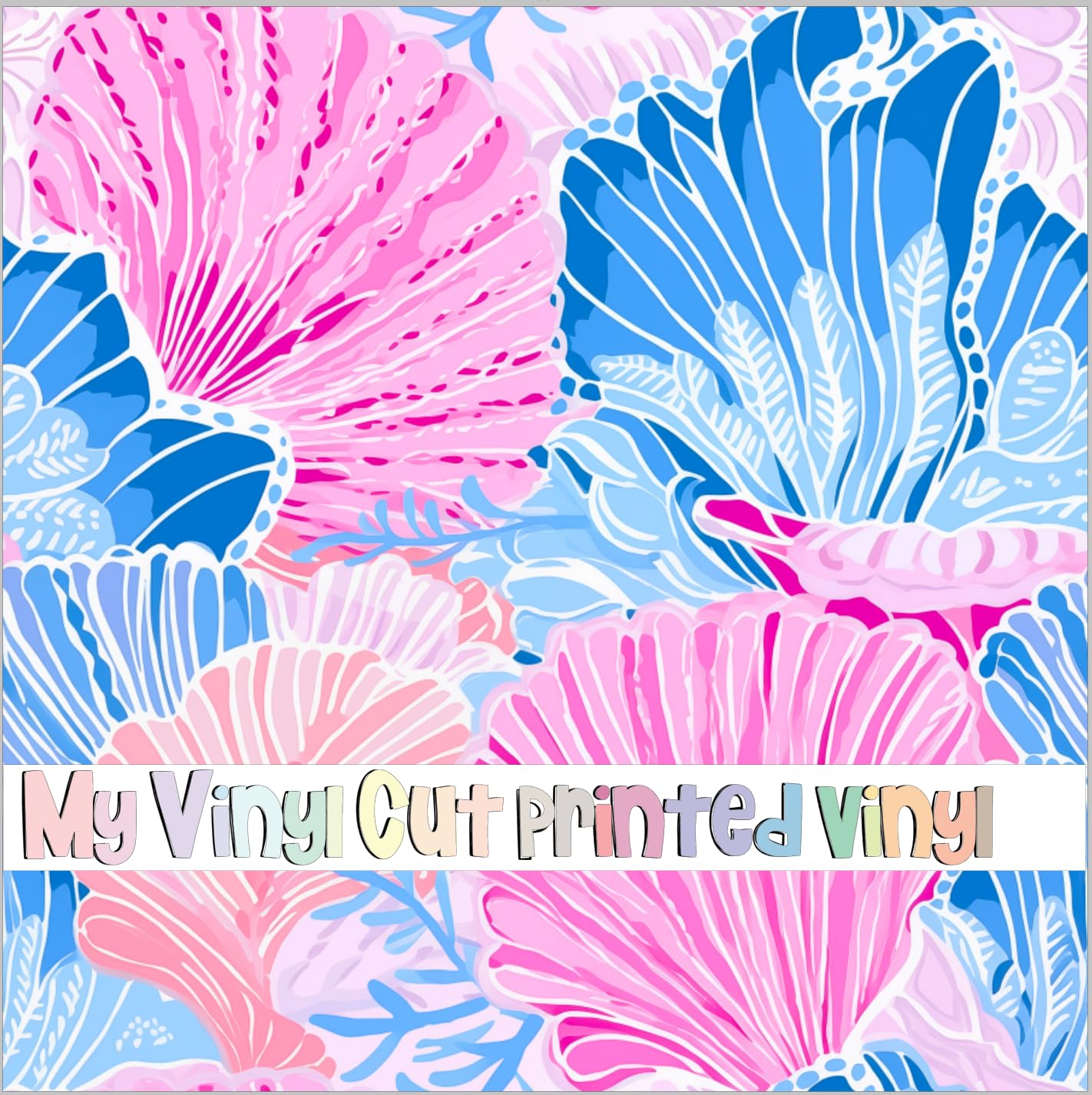 Printed Adhesive Vinyl Preppy Beach D Pattern Permanent Adhesive (Small ...