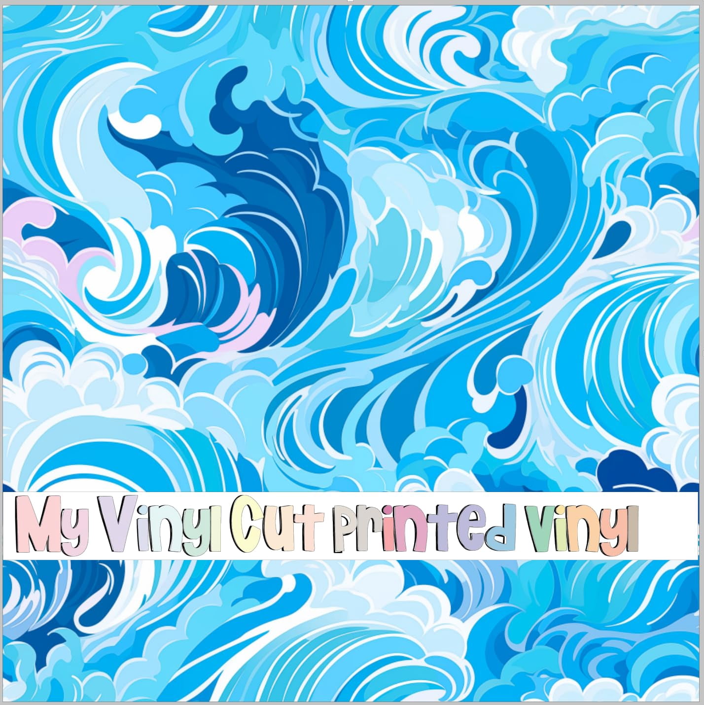 Printed Adhesive Vinyl Preppy Beach K Pattern Permanent Adhesive ...