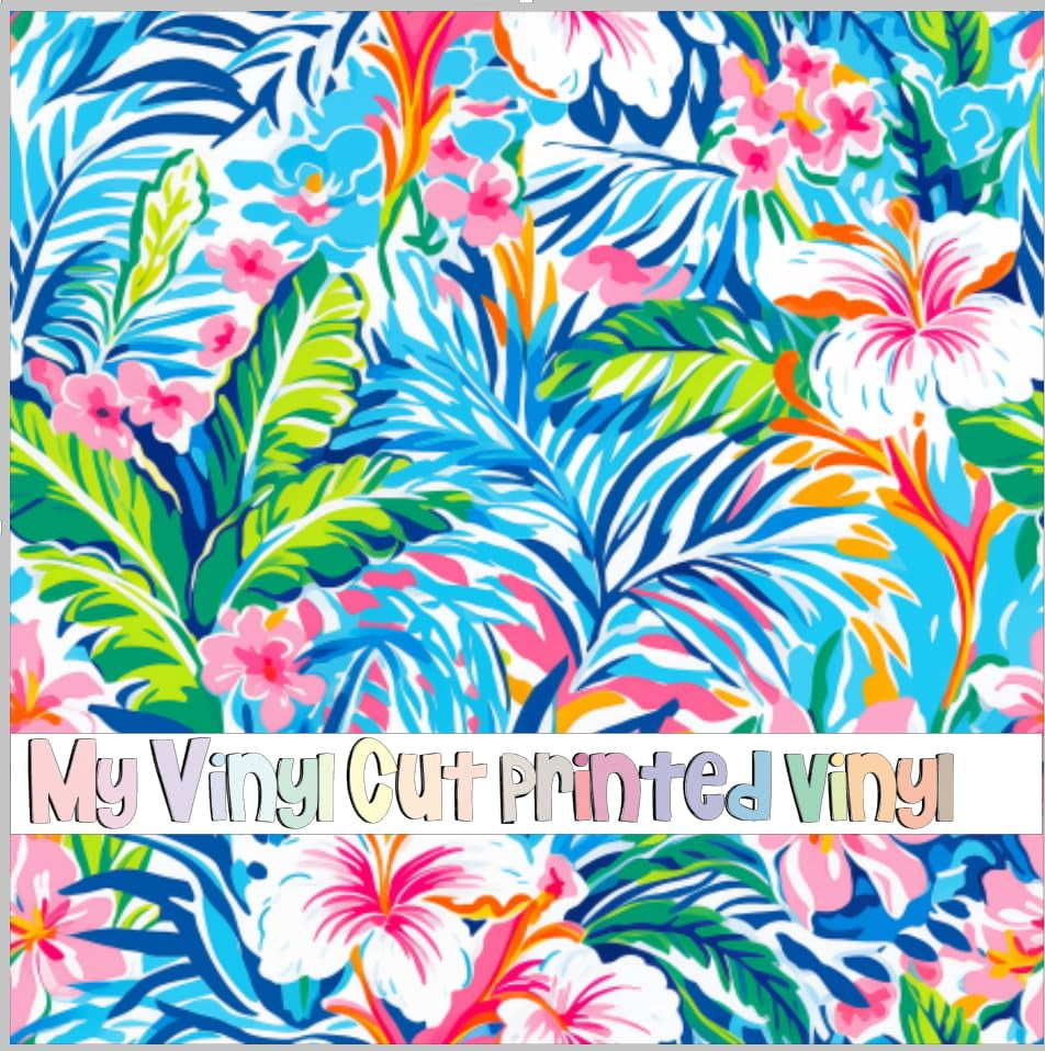 Printed Adhesive Vinyl Preppy Beach L Pattern Permanent Adhesive (XL ...