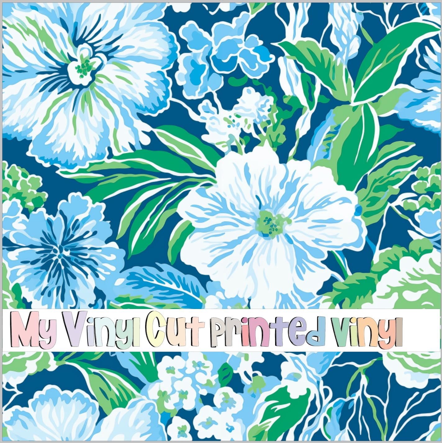 Printed Adhesive Vinyl Preppy Beach M Pattern Permanent Adhesive (Small ...