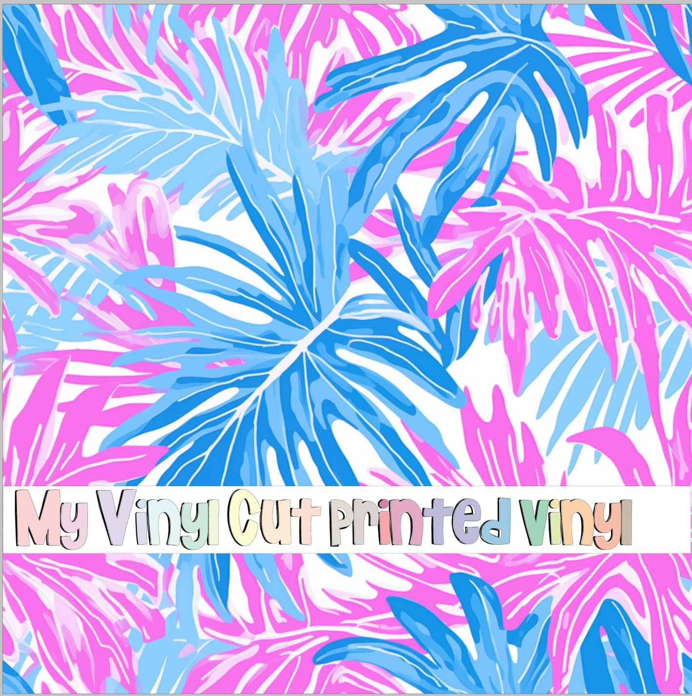 Printed Adhesive Vinyl Preppy Beach N Pattern Permanent Adhesive ...