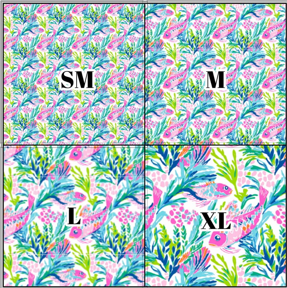 Printed Adhesive Vinyl Preppy Fish G Pattern Permanent Adhesive (XL ...