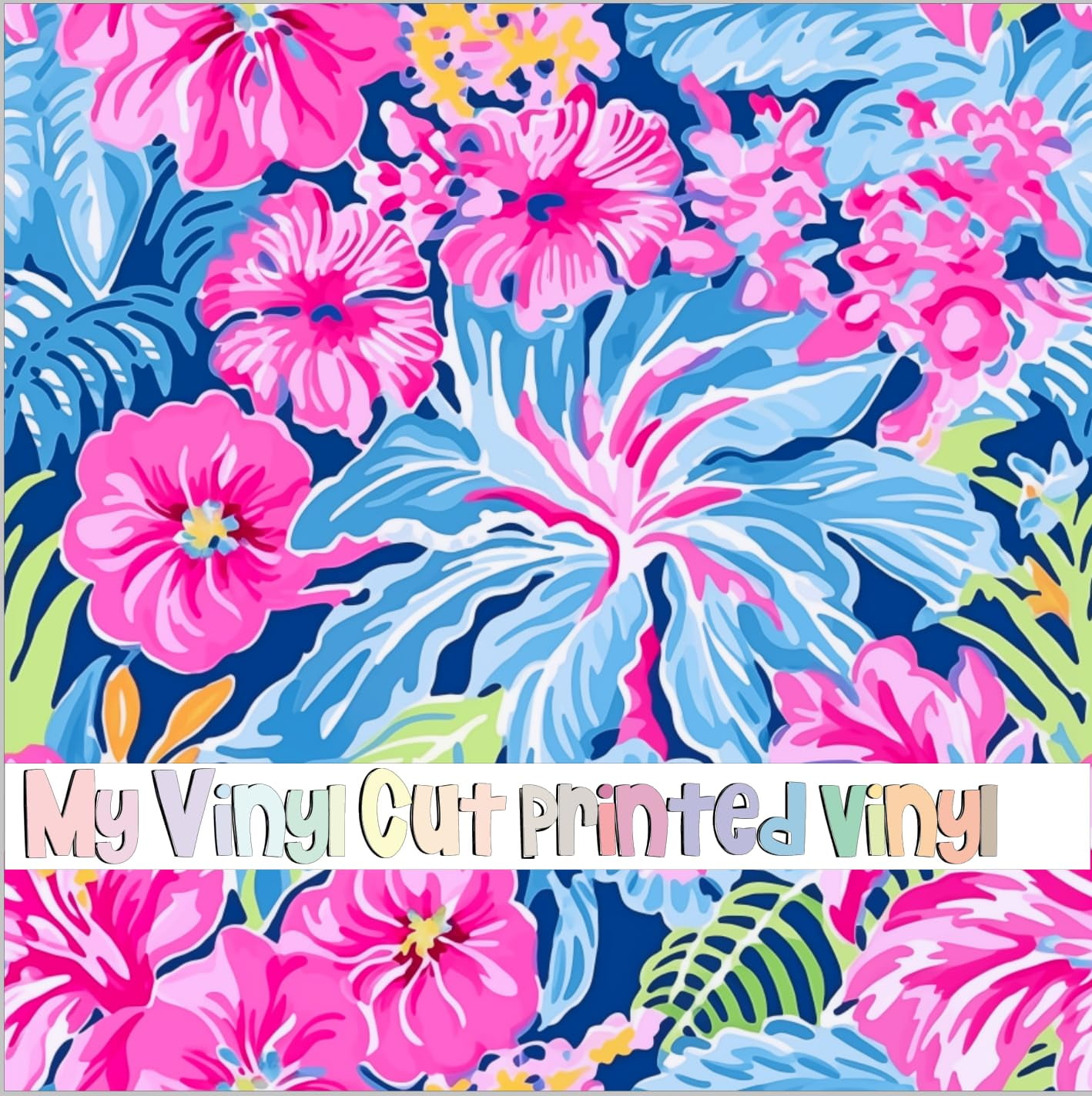 Printed Adhesive Vinyl Preppy Florals E Pattern Permanent Adhesive ...