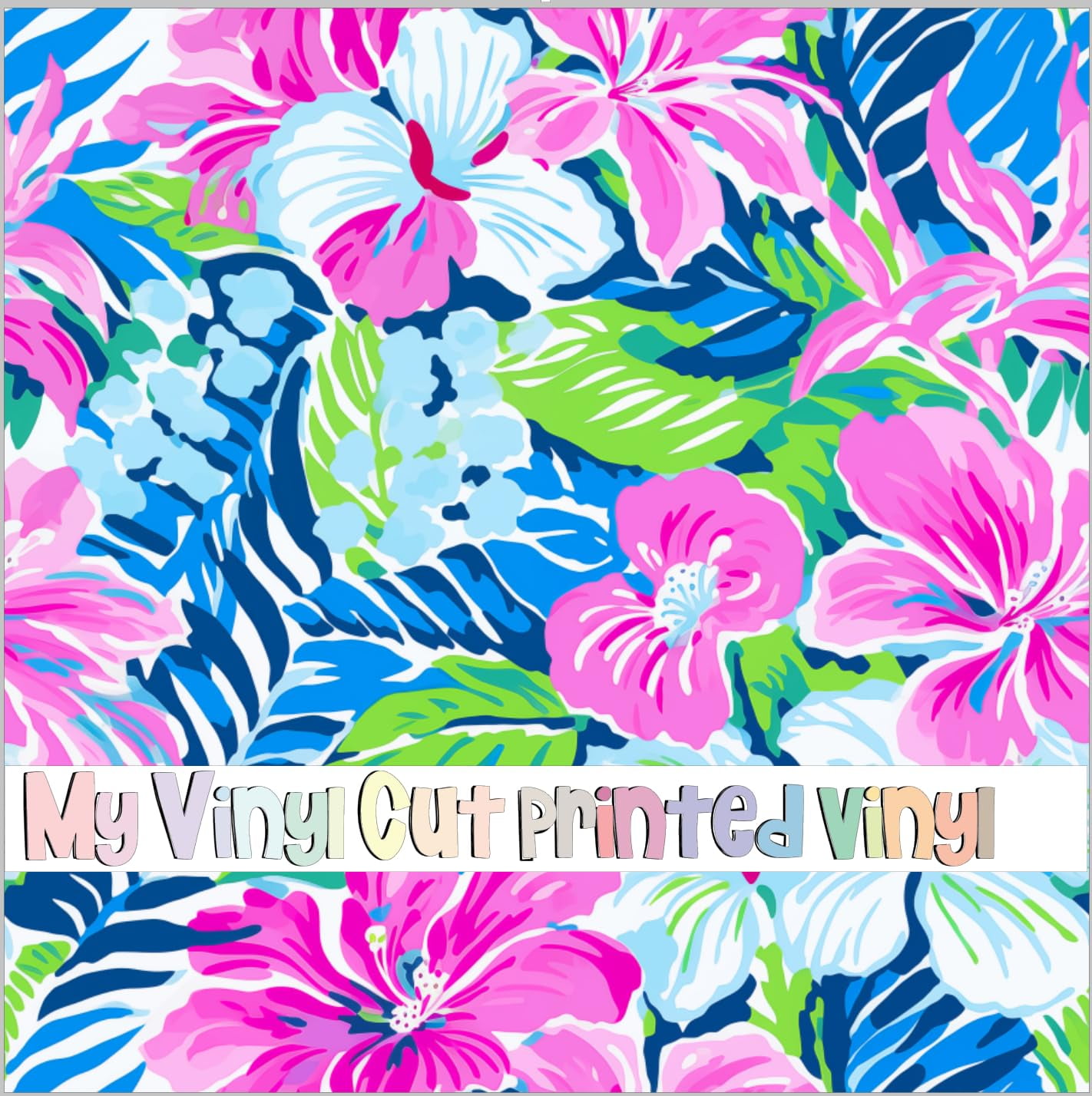 Printed Adhesive Vinyl Preppy Florals F Pattern Permanent Adhesive ...