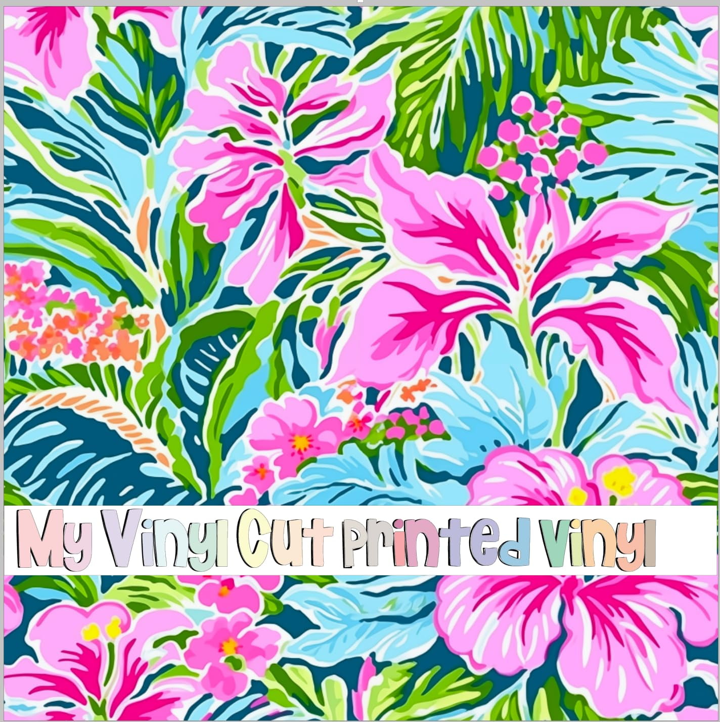 Printed Adhesive Vinyl Preppy Florals G Pattern Permanent Adhesive ...