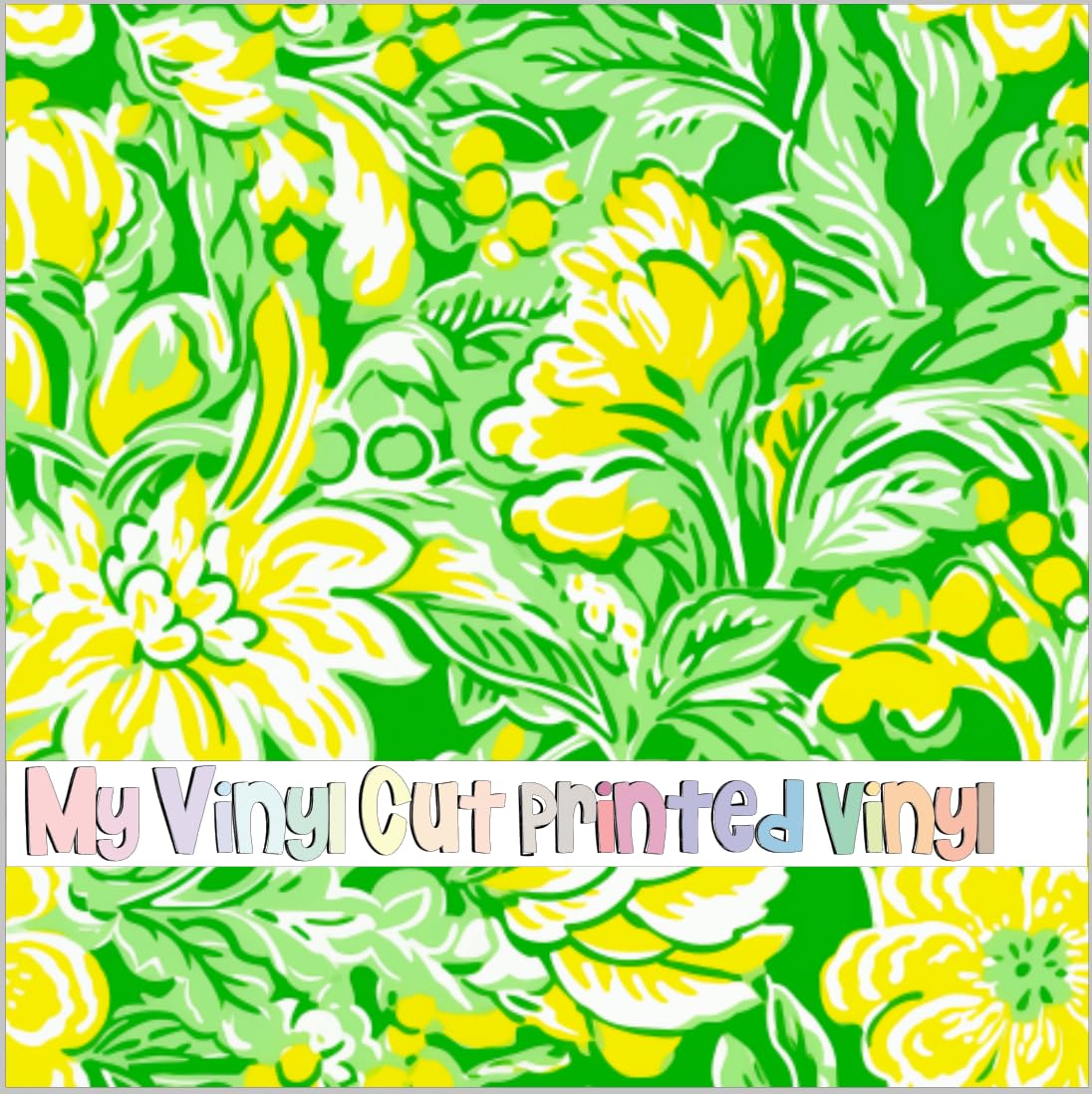 Printed Adhesive Vinyl Preppy Florals P Pattern Permanent Adhesive ...
