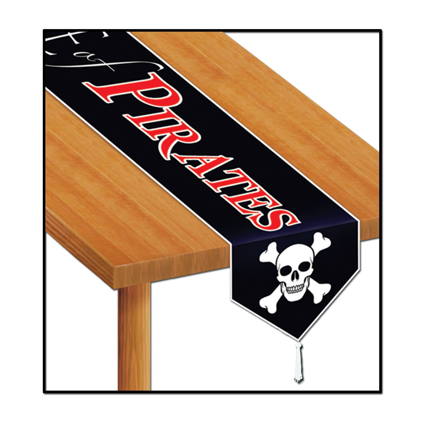 Printed Beware Of Pirates Table Runner Party Accessory (1 count) (1/Pkg ...